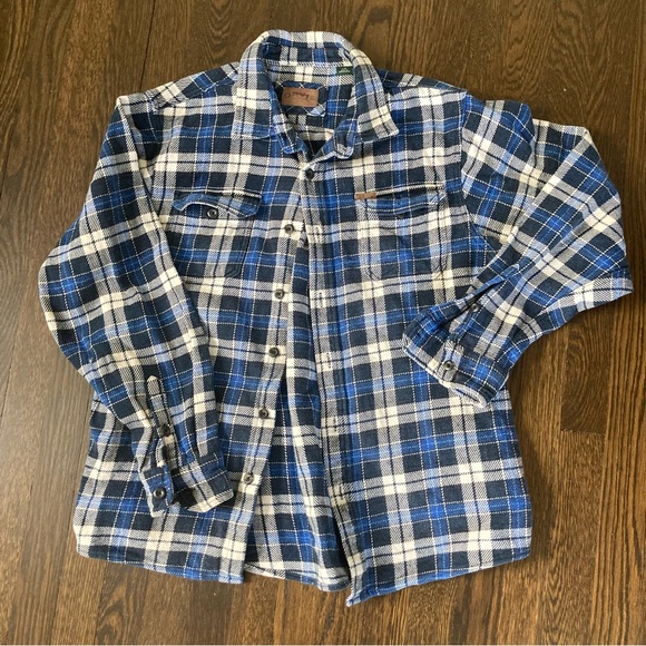 Orvis | Shirts | Orvis Heavy Weight Mens Flannel Large White Blue With ...